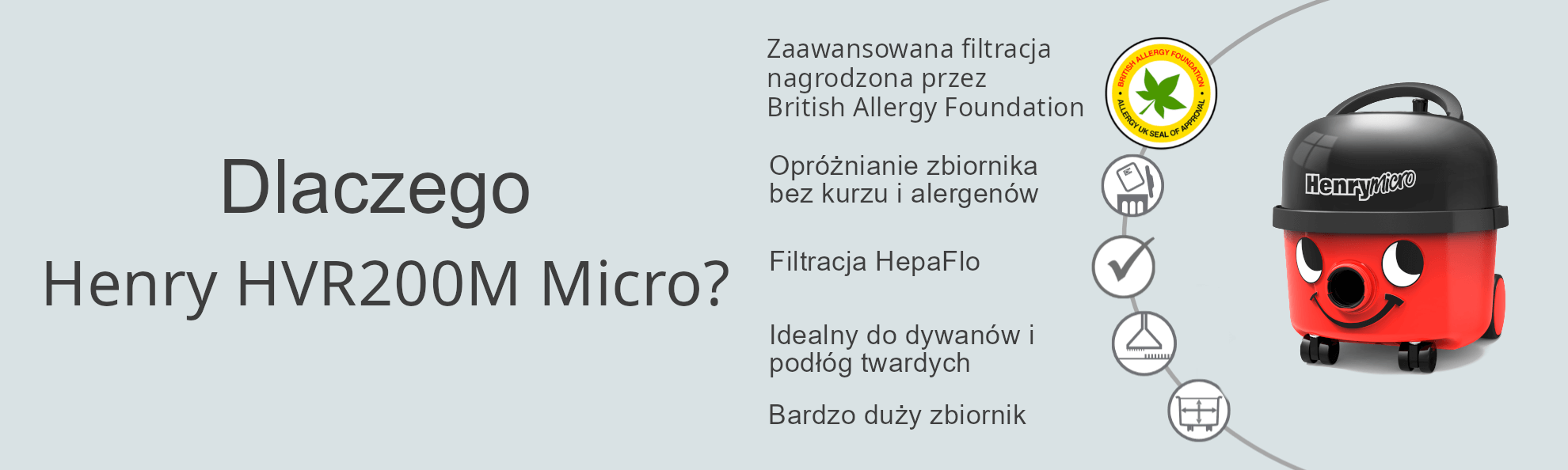 Henry Micro HVR200M Numatic odkurzacz z filtrem antyalergicznym